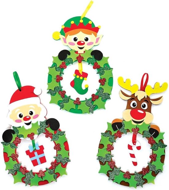 FX214 Kerstmis Hulst en Bessen Krans sets - Pak van 3, Kerstversiering ...