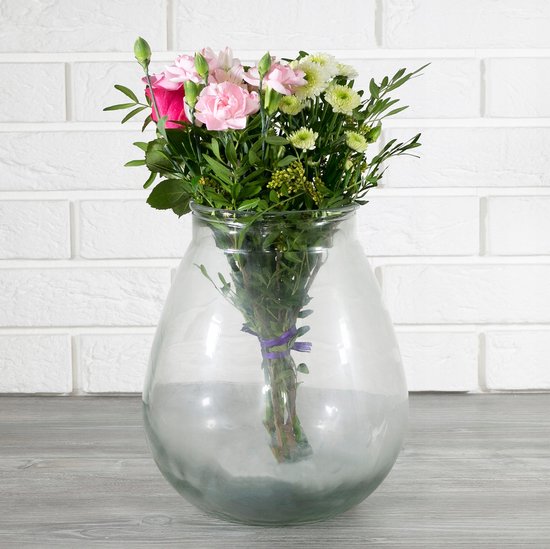 XL Transparante Glazen Vaas Bunke - Stijlvolle Woondecoratie | bol