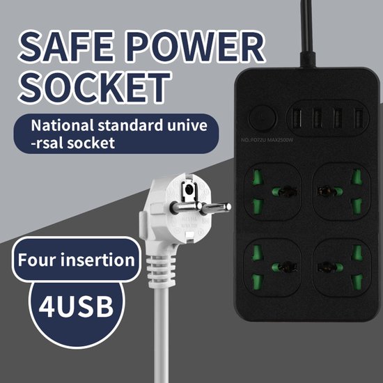 Stopcontact met USB- en Type C-poort, geschikt voor thuis- en ...