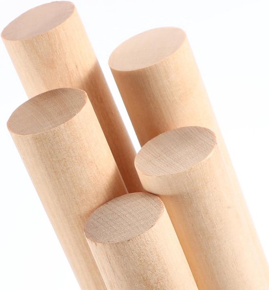 Houten Pluggen Rond 8mm x 150mm - 240 Stuks Ongelakt Hout voor ...