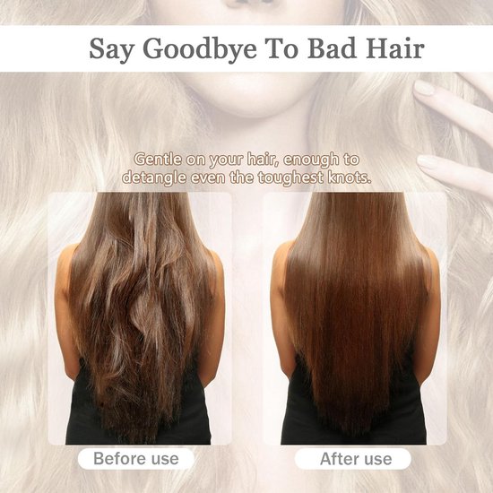 9-Rijen Ontwarrende Haarborstel voor Krullend Haar Nat of Droog | bol