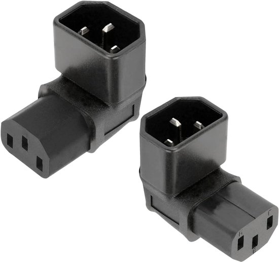 Stekker Adapter C14 naar C13 IEC 90 graden 320 stekker rechthoek naar ...