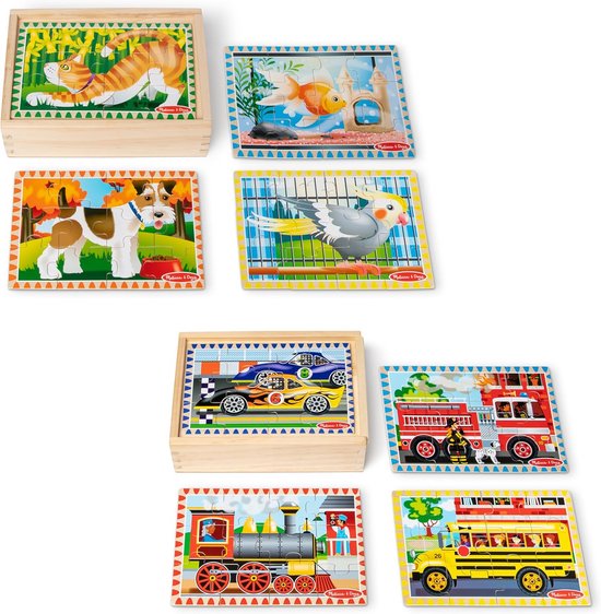 Set van 2 Houten Puzzels voor Peuters en Kleuters - Huisdieren ...