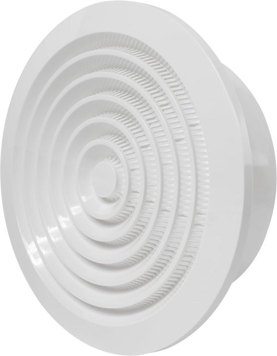 Rond Ventilatierooster 150 mm Wit Kunststof met Lamellen - Inbouw ...
