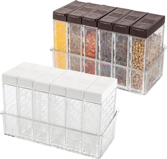 12-delige set - Kruidenpotjes - Plastic kruidenflesjes - Draagbare ...