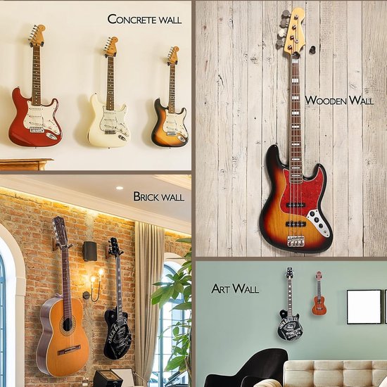 Gitaar wandmontage voor akoestische, elektrische gitaar, banjo, bas en ...