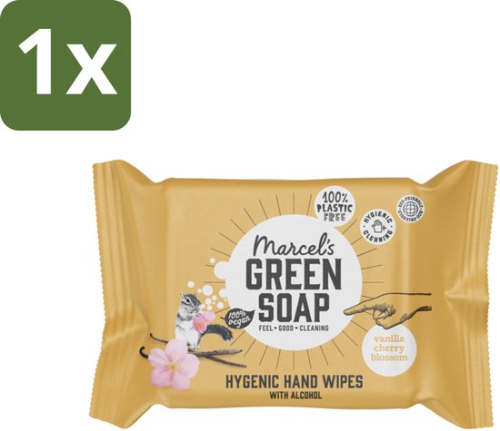 Marcel's Green Soap - Hand doekjes - Vanille & Cherry Blossom - Mild & handig - 15... | bol