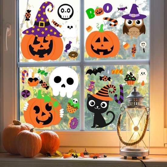 Halloween raamdecoraties - een grote hoeveelheid creepy sfeer ...