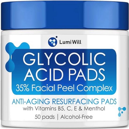 Pads Exfoliants avec 35% d'Acide Glycolique - Naturels, Vitamines B5, C ...