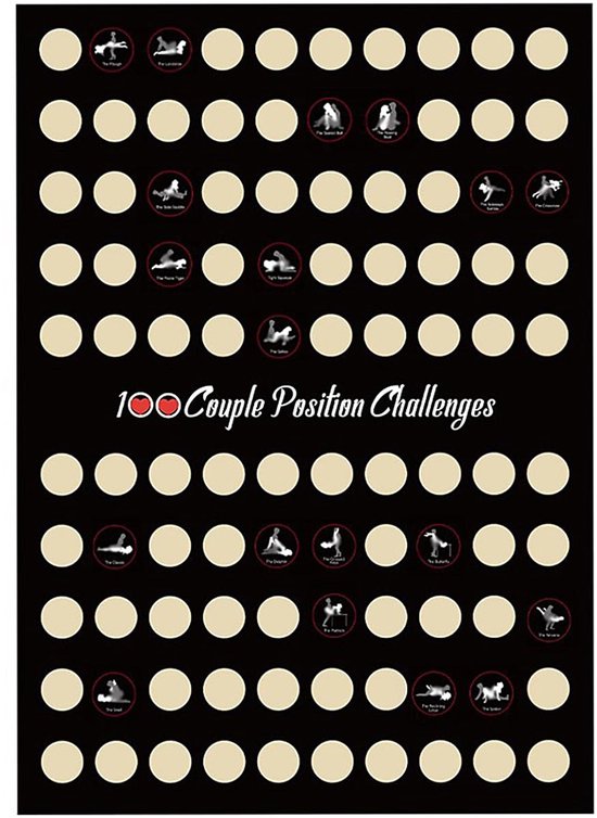 Valentines Day Scratch Poster 100 Positions Challenge, Valentines Day ...