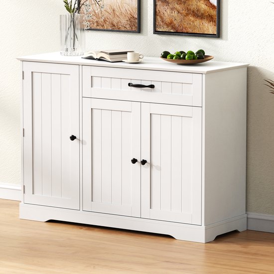 STILVORA Dressoir - Modern Ontwerp Verticale Fronten En Zwarte ...
