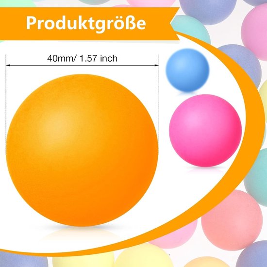 40 Stuks Kleurrijke Tafeltennisballen - Ping Pong Ballen 40mm ...