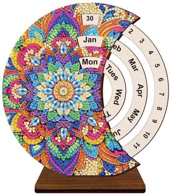 Bureaukalender 2026 - Diamond Painting Kalender - Handmatige rotatie ...
