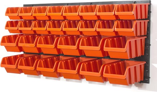 Kunststof gereedschapsbord met 28 opbergbakken voor magazijn en garage ...