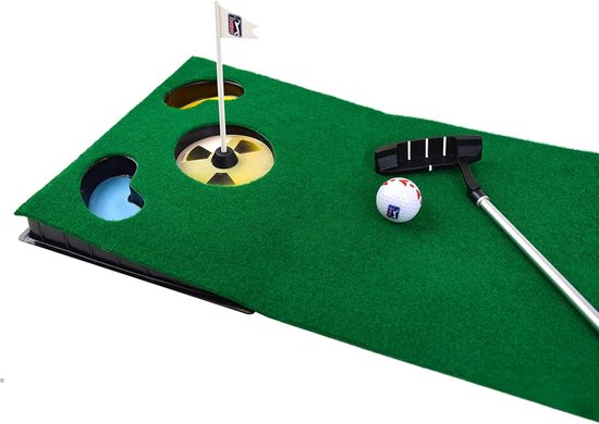 Indoor Golf Putting Set met Mat, Inklapbare Putter en Oefenhulpmiddelen ...