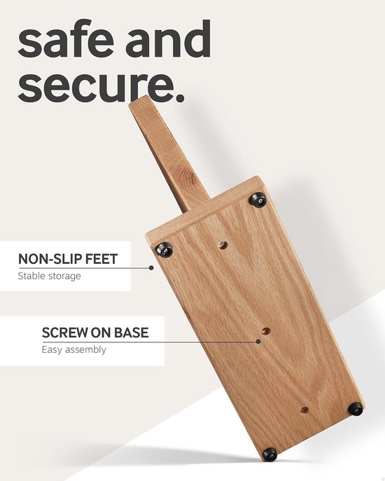 Magnetisch Houten Messenset Blok voor Messen tot 23 cm - Dubbelzijdige ...