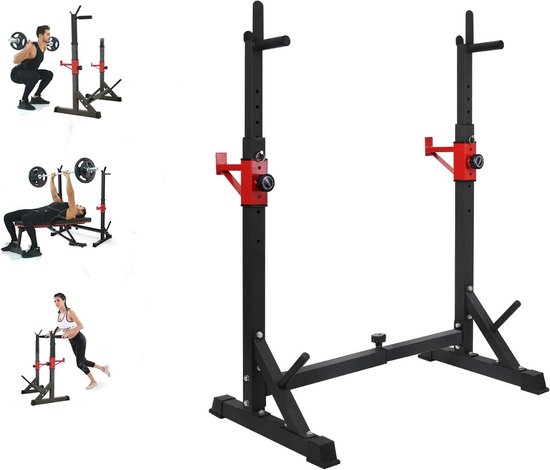 Verstelbaar Squat Rack en Dip Station met Halterrek - Max. Belasting ...