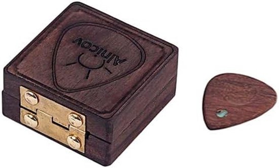 Houten Gitaar Pick Box Hartvormig Met 1 Plectrum | bol