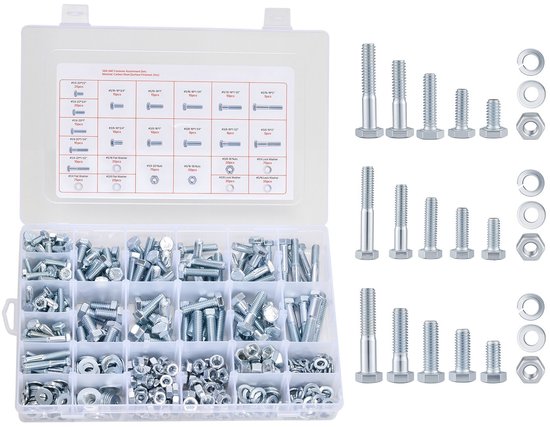 Bouten- en Moerenset - Assortiment 566-delig - Gelegeerd Staal - Ringen ...