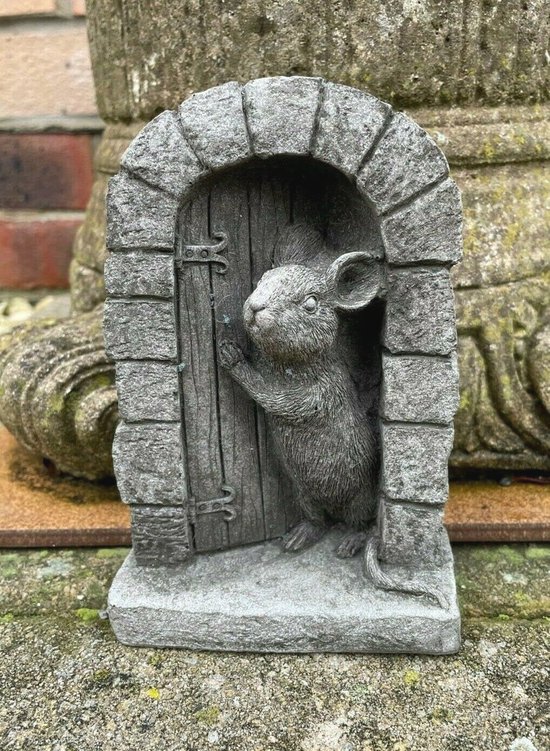 Schattig Muizen Deur Standbeeld | Tuin Ornament & Decoratie voor Buiten ...