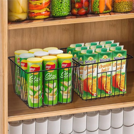 Opbergmand Organizers voor Koelkast en Vriezer - Set van 4 Zwarte Diepe ...