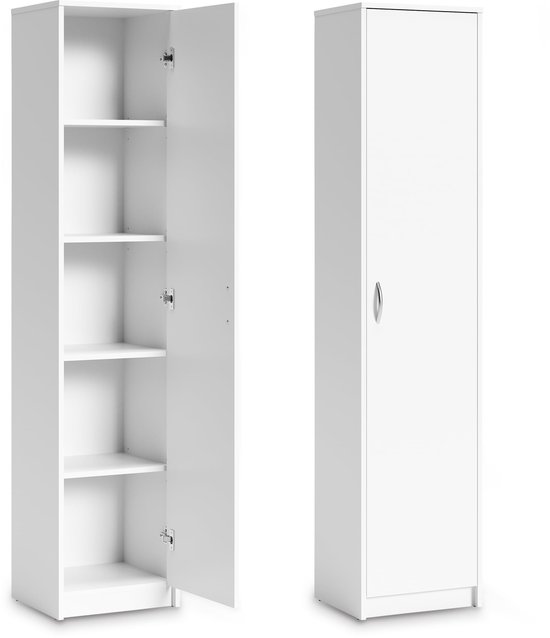 Sierra Kledingkast, kast wit 40cm breedte 180cm hoogte met vier ...