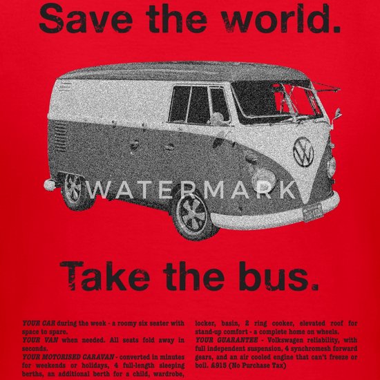 Spreadshirt Volkswagen VW T1 Camper Red De Wereld Take De Bus Vrouwen T ...