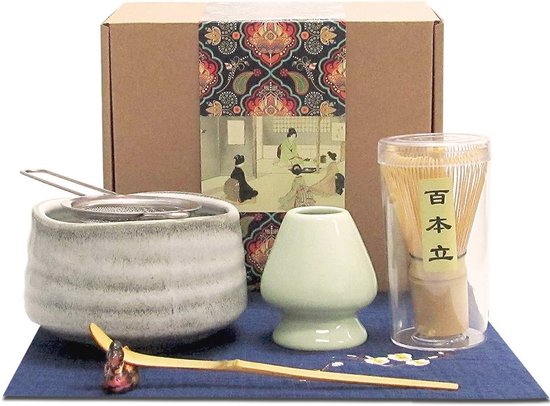 Japanse Matcha Theeservies Set - 7 Delige Handgemaakte Ceremonie Set ...