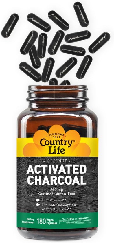 Capsules de Charbon Actif 260 mg - 180 Pièces | bol