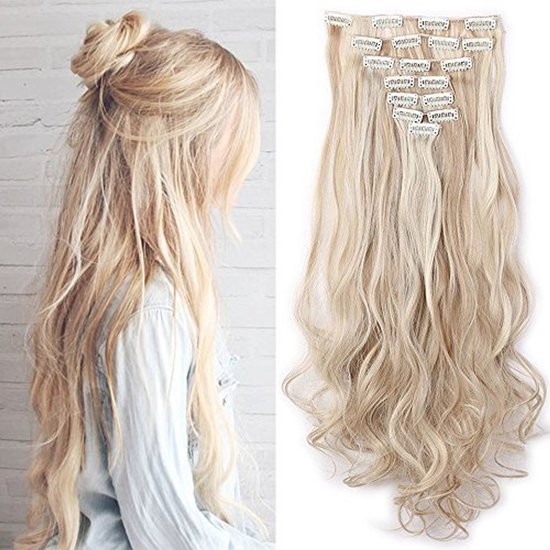 Extensions de cheveux Clip-in avec 18 Clips pour des Tresses ...