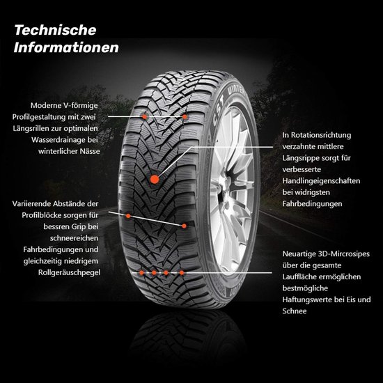 Winterband 175/70 R 14 88T met V-profiel voor Optimale Grip op IJs en ...