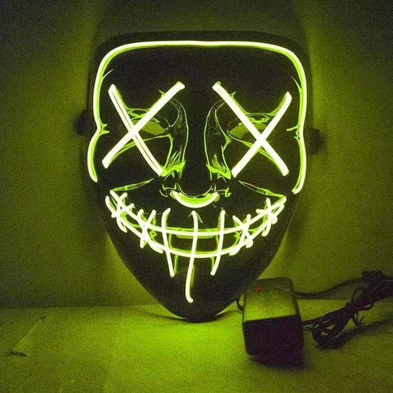 LED Spookmasker met Neon Licht - 3 Lichtstanden - Geschikt voor ...