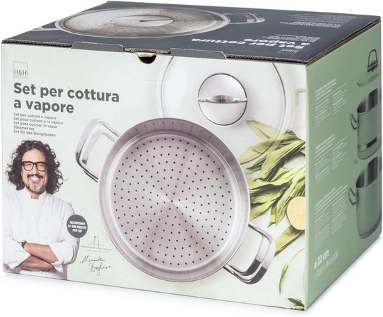 Stoompan Set RVS 18/10 met Tripple Bodem - 22 cm | bol