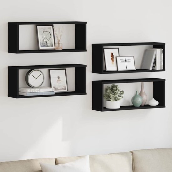 4 st Wandschap | Wandplank | Zwevend schappen kubus 60x15x23 cm bewerkt ...