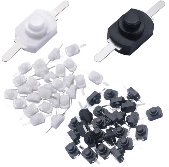 40 Stuks Duwknop Schakelaar, Momentele Drukknop, DIY Schakelaar voor ...