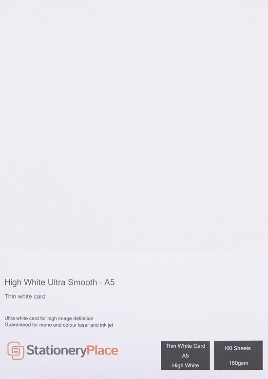 Premium Witte Kaart voor Knutselen en Kaarten Maken A5 160 gsm (100 ...