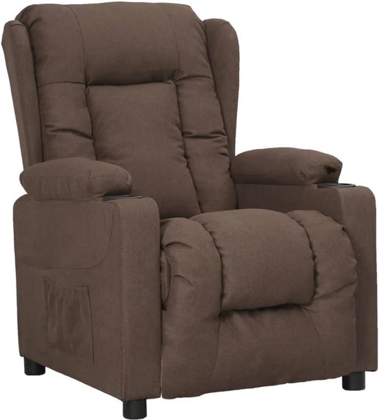 Verstelbare Fauteuil met Stof in Taupe Kleur - Comfortabele Relaxstoel ...