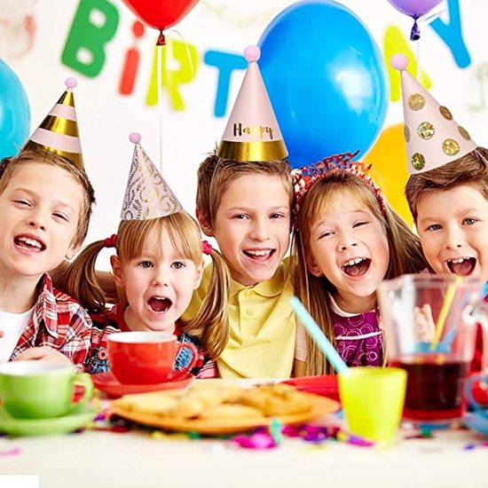 Feestmuts voor Verjaardag Feestjes - Vrolijk Versierde Hoedjes Set met ...