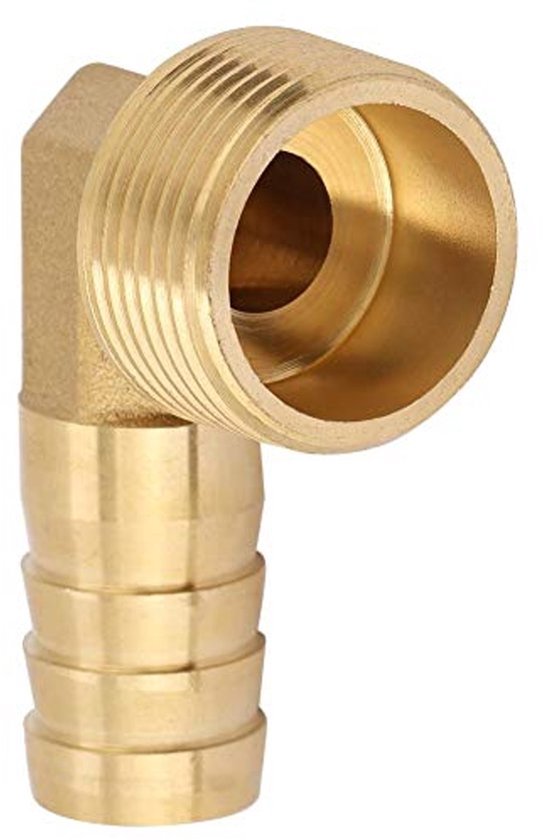 90 Graden Hoek Messing Barb G3/4" Manlijke Draad Slangaansluiting ...