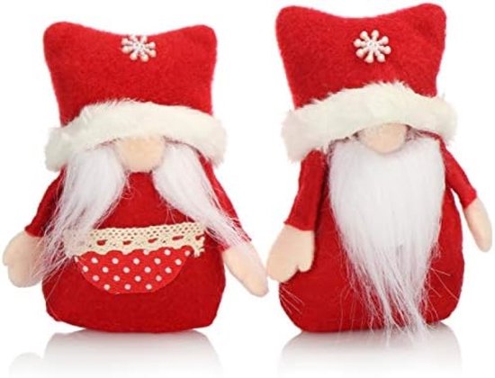 ST TRADİNG - Set van 2 schattige kerstelfjes voor feestelijke decoratie ...