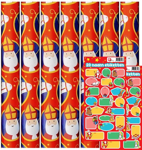 Sinterklaaspapier Pakpapier inpakpapier - 3 meter x 70 cm - 7 rollen ...