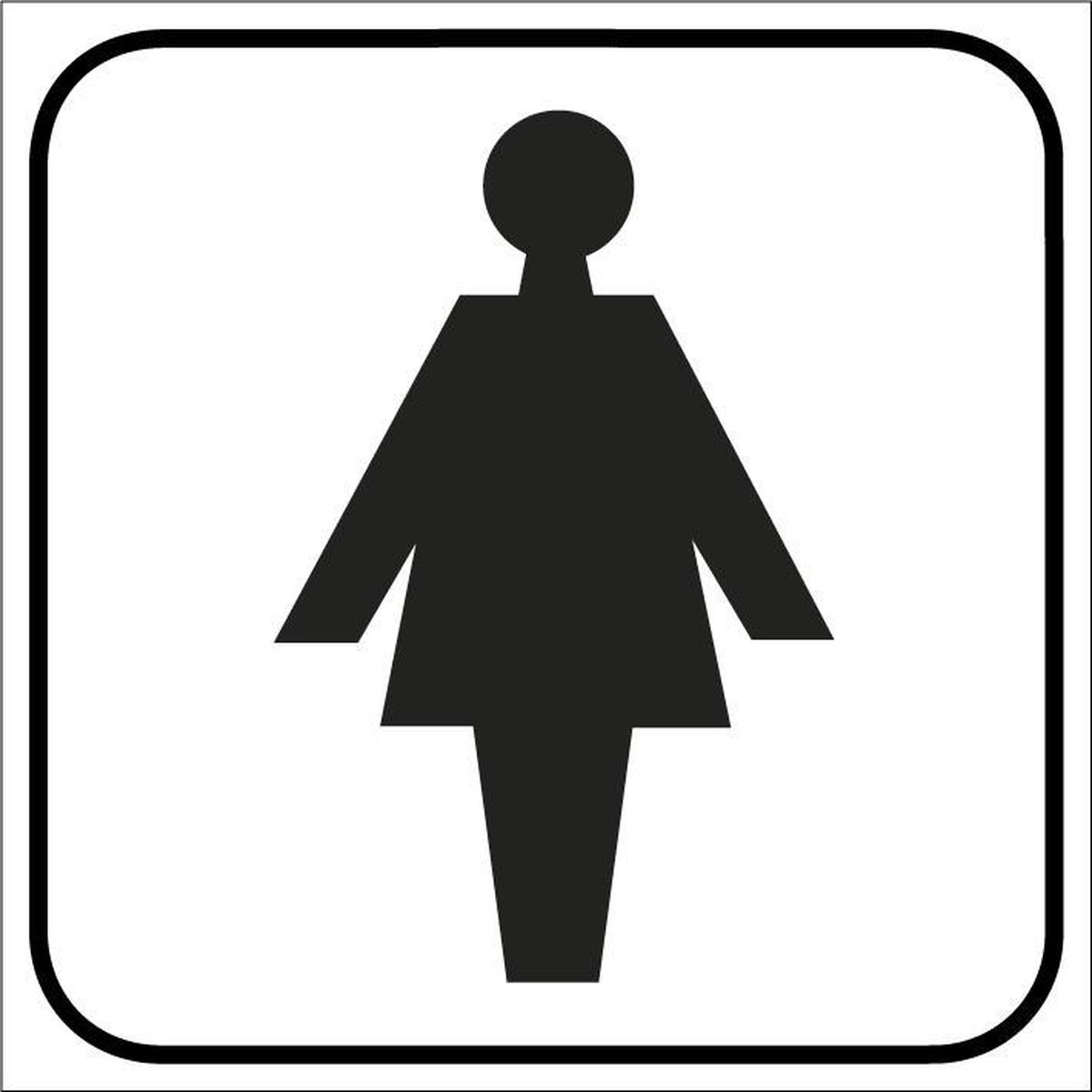 Toilet dames bordje, geborsteld aluminium 100 x 100 mm | bol.com