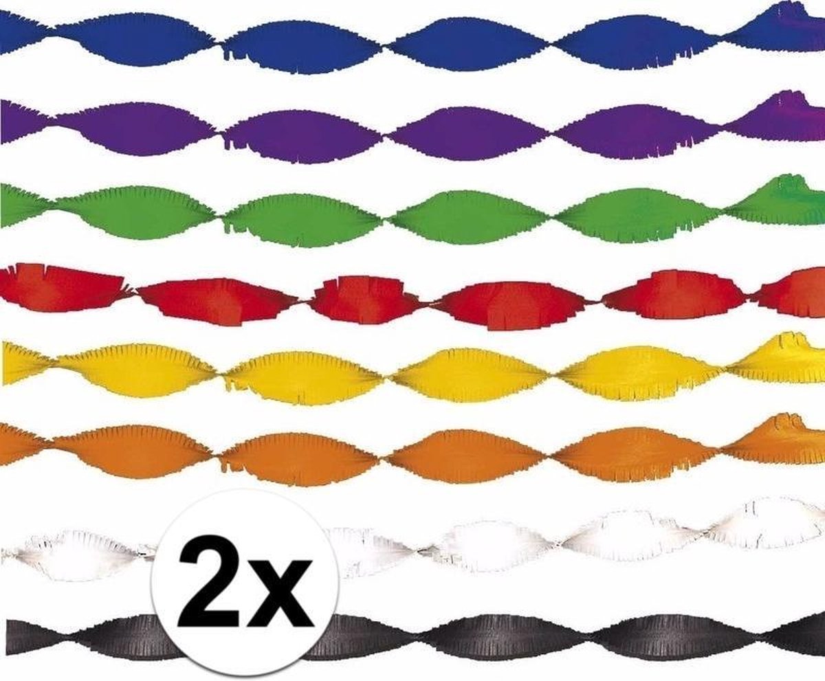 Crepe papier slingers/guirlande - 6 meter - Multi-kleur Geel | bol.com