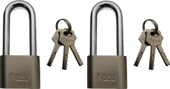 2x stuks hangsloten van edelstaal 40 mm hoge beugel- sloten ...