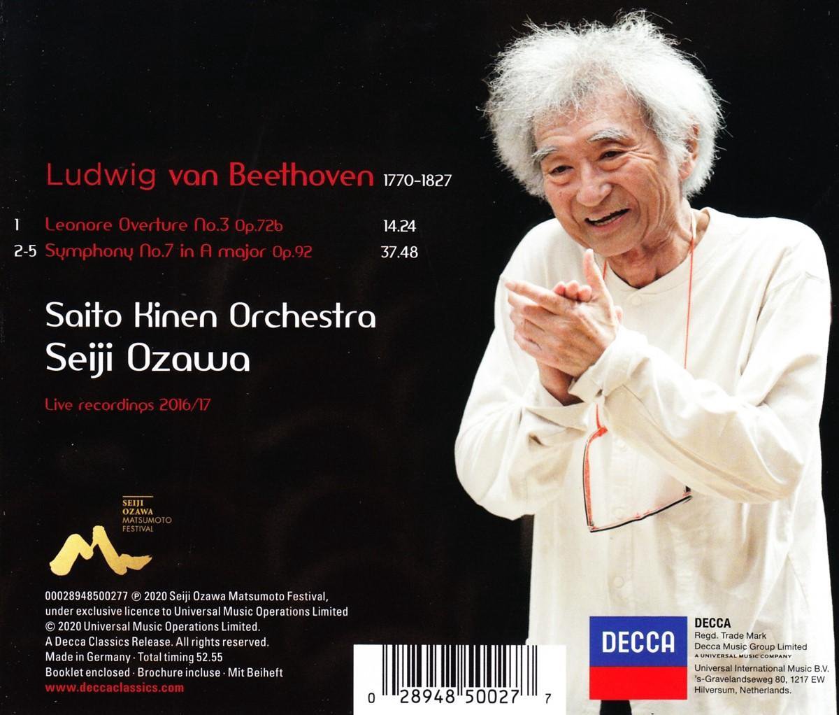 Saito Kinen Orchestra, Seiji Ozawa - Beethoven: Symphony No.7/Leonore Overture No.3... | bol.com