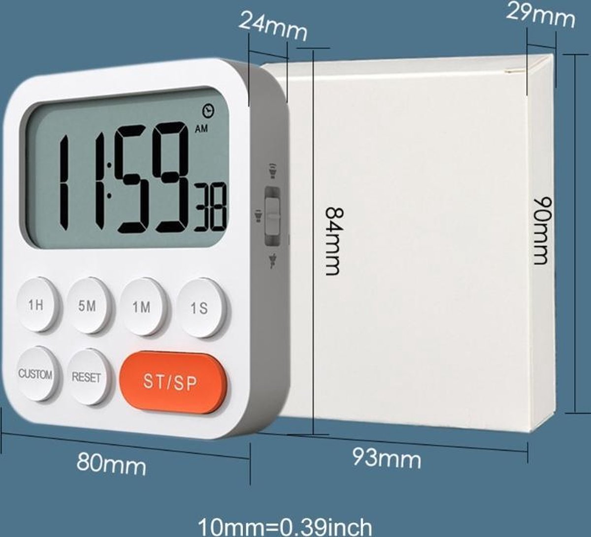 Professionele 2 in 1 Kookwekker & Klok - Digitale Kookwekker – Timer ...