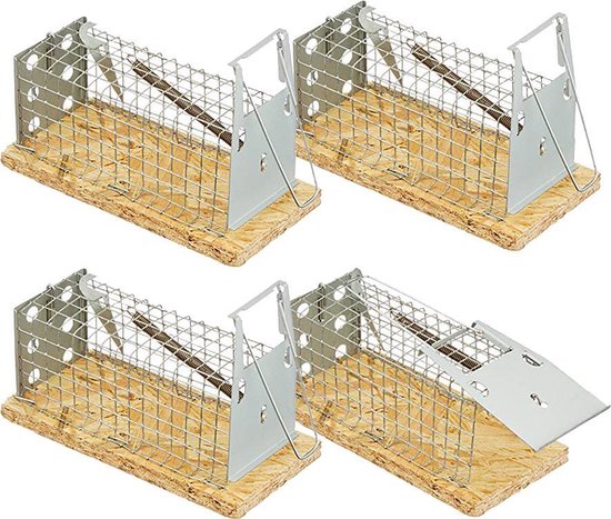 Set van 4 Diervriendelijke Muizenvallen - Inloopval - Muizenkooi ...