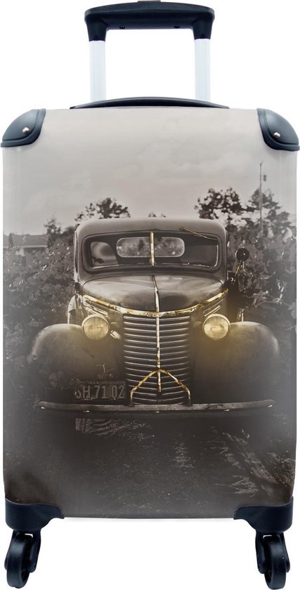 MuchoWow® Koffer - Auto - Vintage - Zwart - Goud - Past binnen 55x40x20 ...