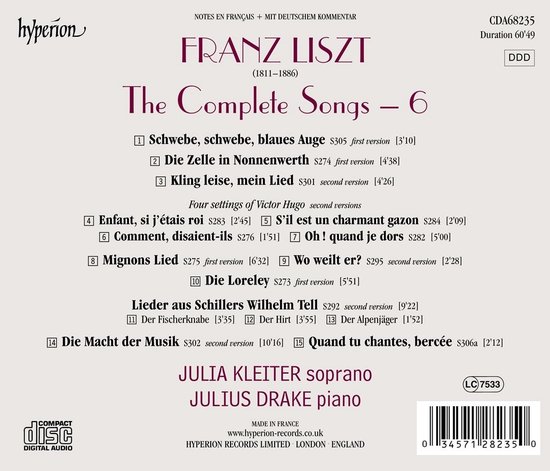 Julia Kleiter, Julius Drake - The Complete Songs, Volume 6 (CD), Julius ...