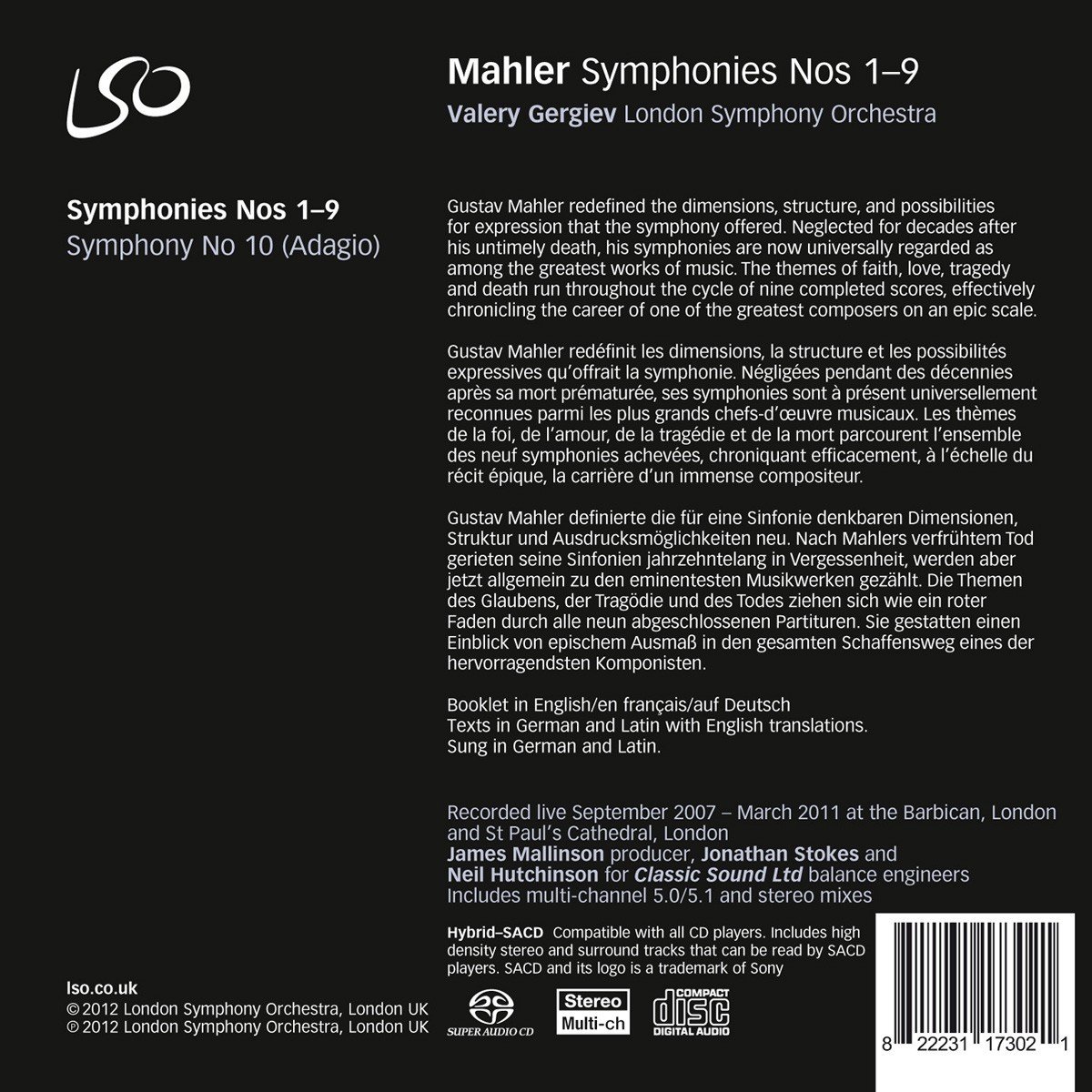 Mahler / Symphonies No.1-9 (Gergiev (CD), London Symphony Orchestra | Muziek | bol